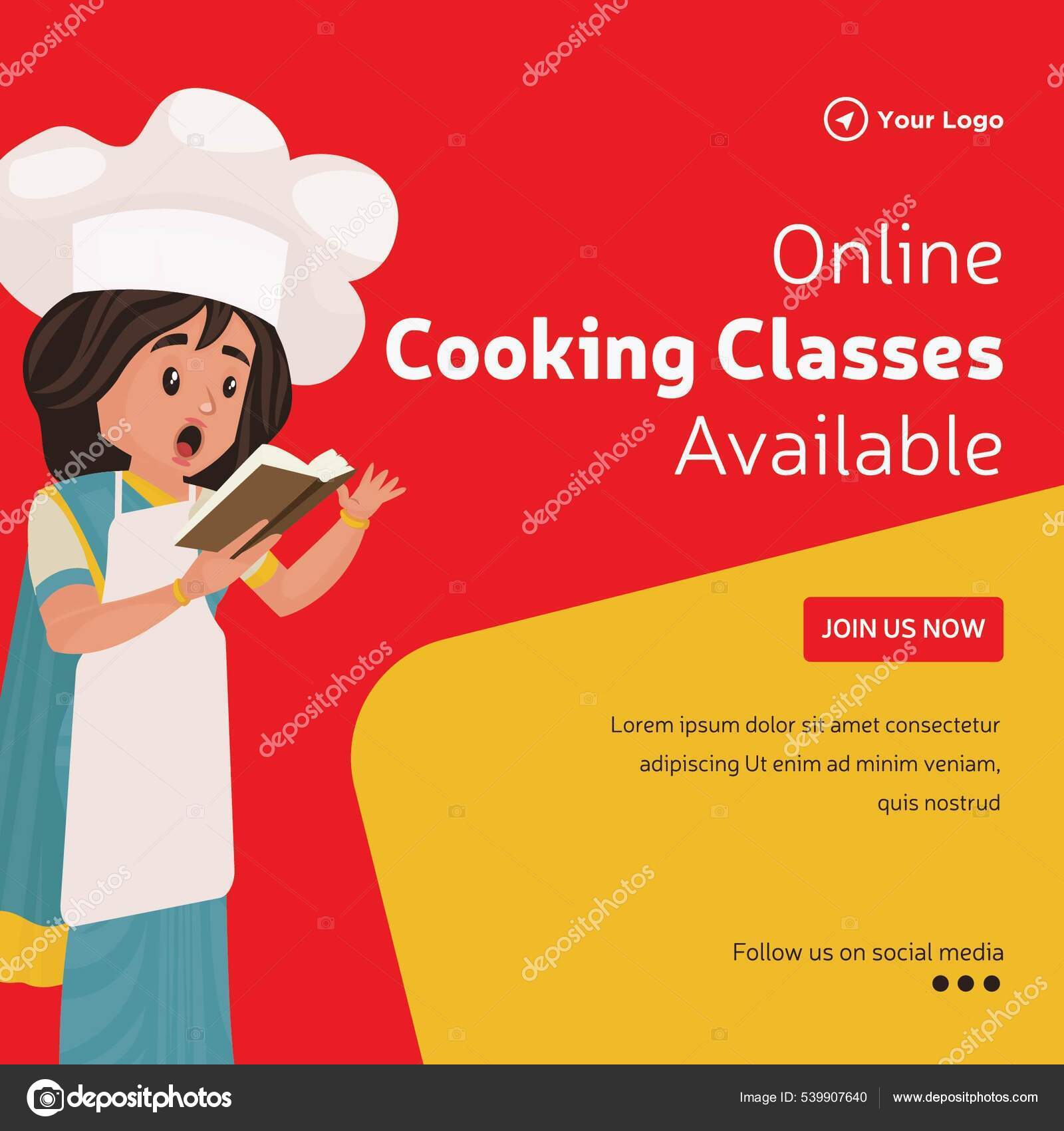 Banner Design Online Cooking Classes Template Stock Vector Image by ...