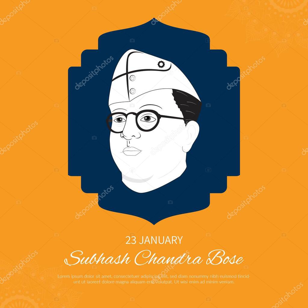 Netaji subhash chandra bose jayanti banner plantilla de diseño. 2022