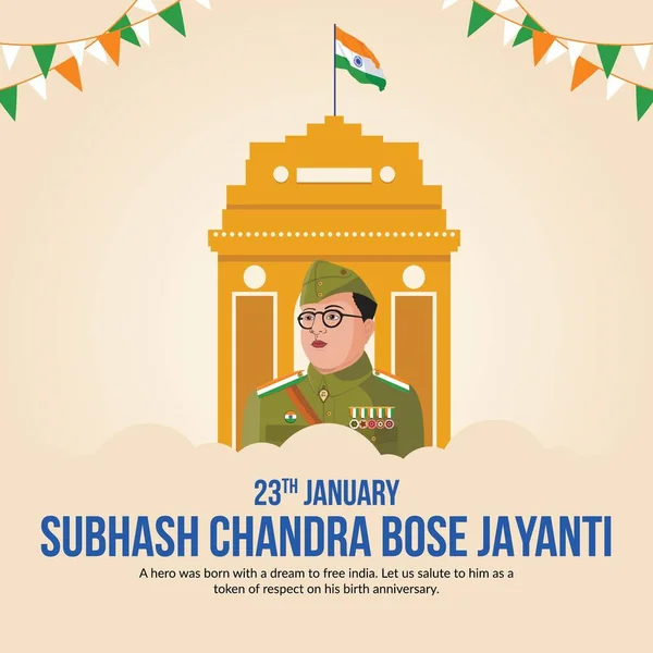 Subhash Chandra Bose Jayanti Banner Design Template Stock Vector Image by ©F1Digitals #541543680