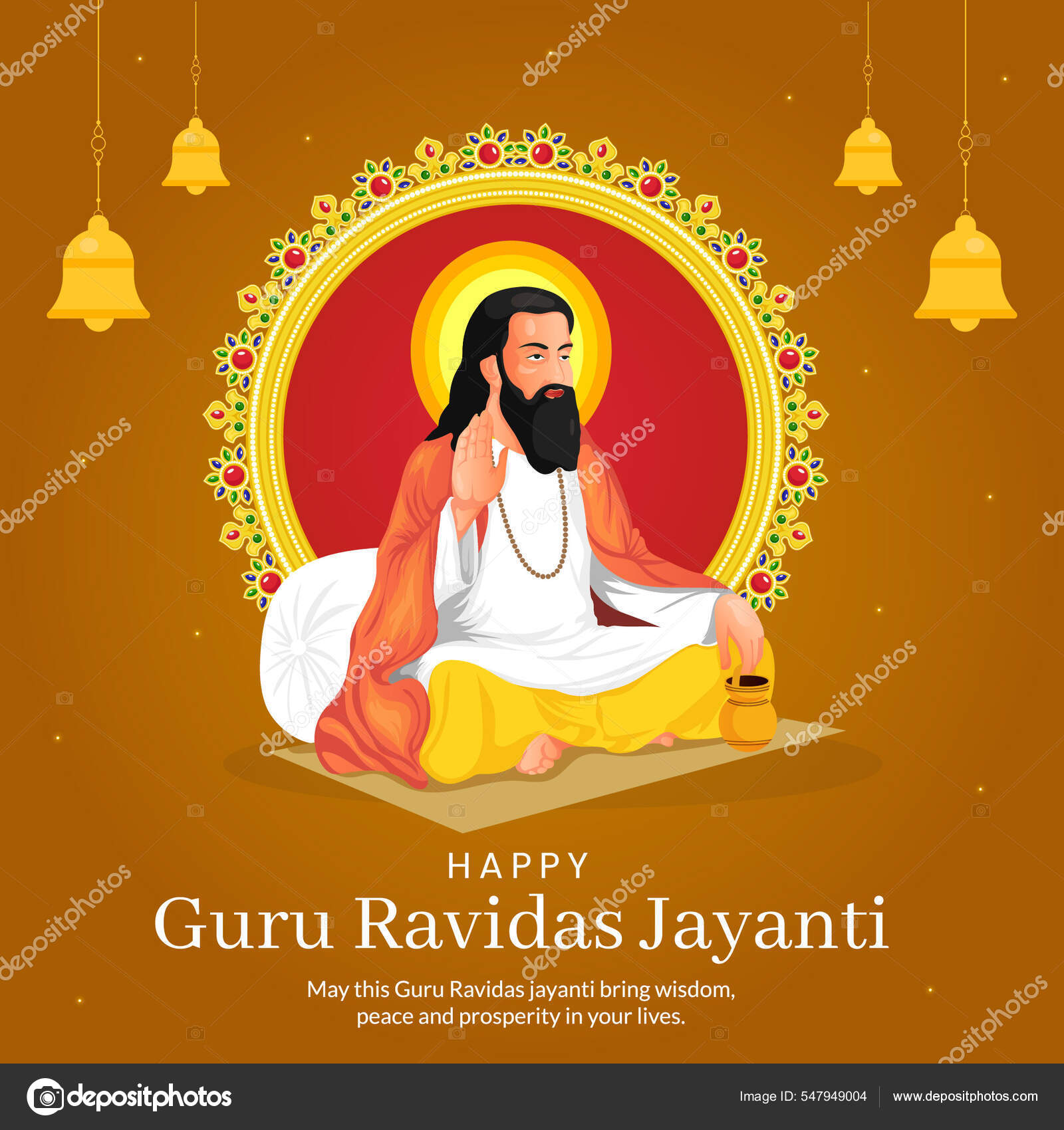 Guru Ravidas Jayanti Banner Design Template Stock Illustration by ...