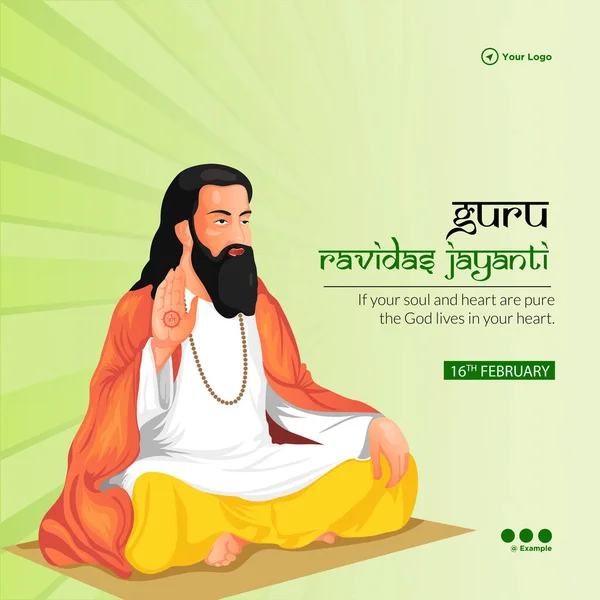 Guru Ravidas Jayanti Banner Design Template Stock Illustration by ...