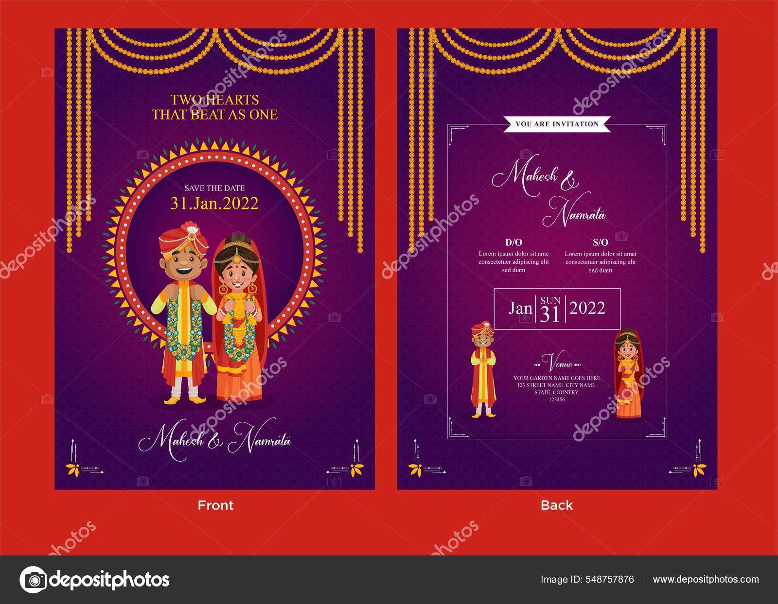 Indian Wedding Card Template Design