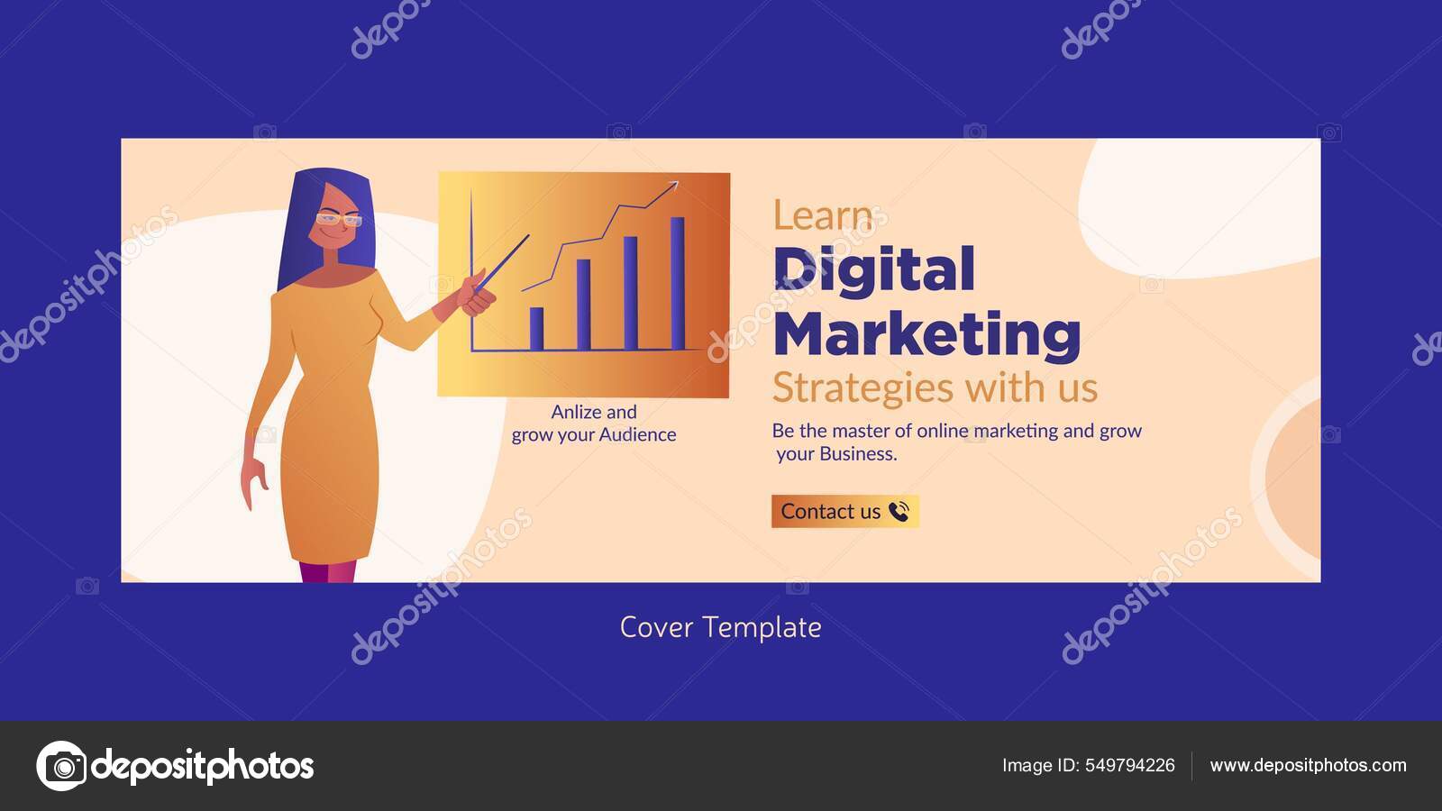 Cover Page Digital Marketing Strategies Template Stock Vector by ...