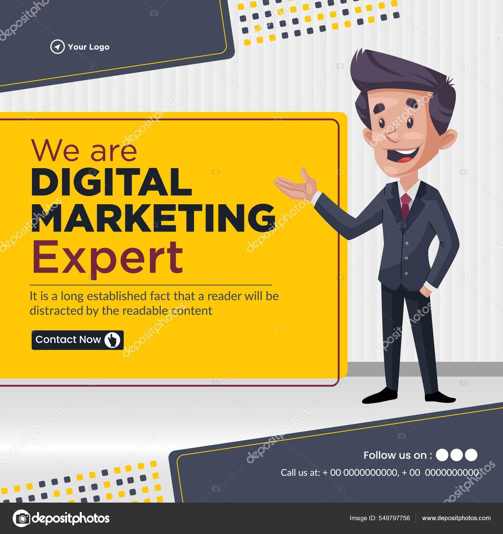 Diseño Banner Somos Plantilla Expertos Marketing Digital Vector de stock #549797756 de ©F1Digitals