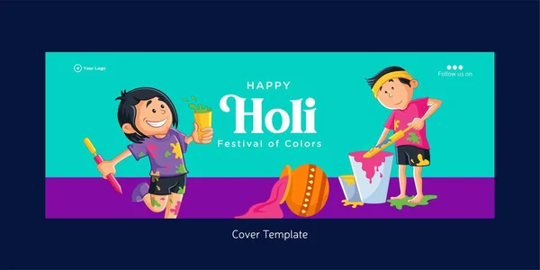 Cover Page Indian Festival Happy Holi Festival Colors Template Stock ...
