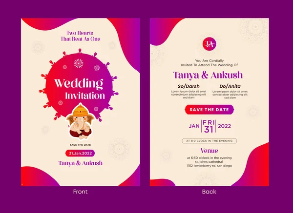 Beautiful Indian Wedding Invitation Card Template Design Stock Vector ... Beautiful Indian Wedding Invitation Card Template Design Stock Vector ...