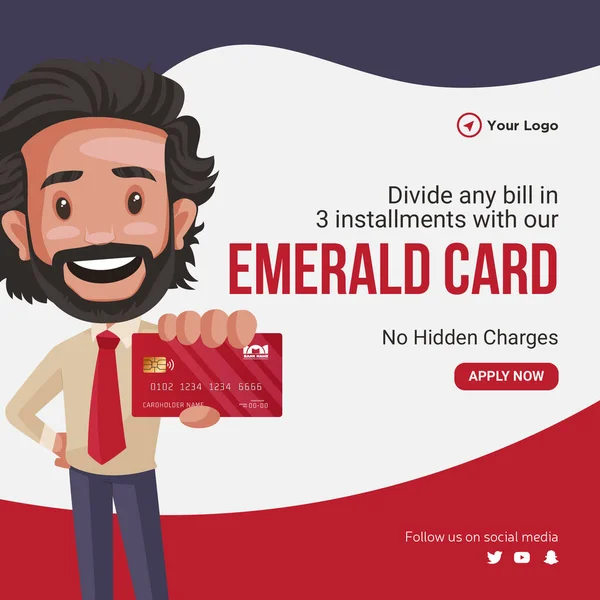 Banner Design Switch Emerald Master Card Cartoon Style Template Vector ...