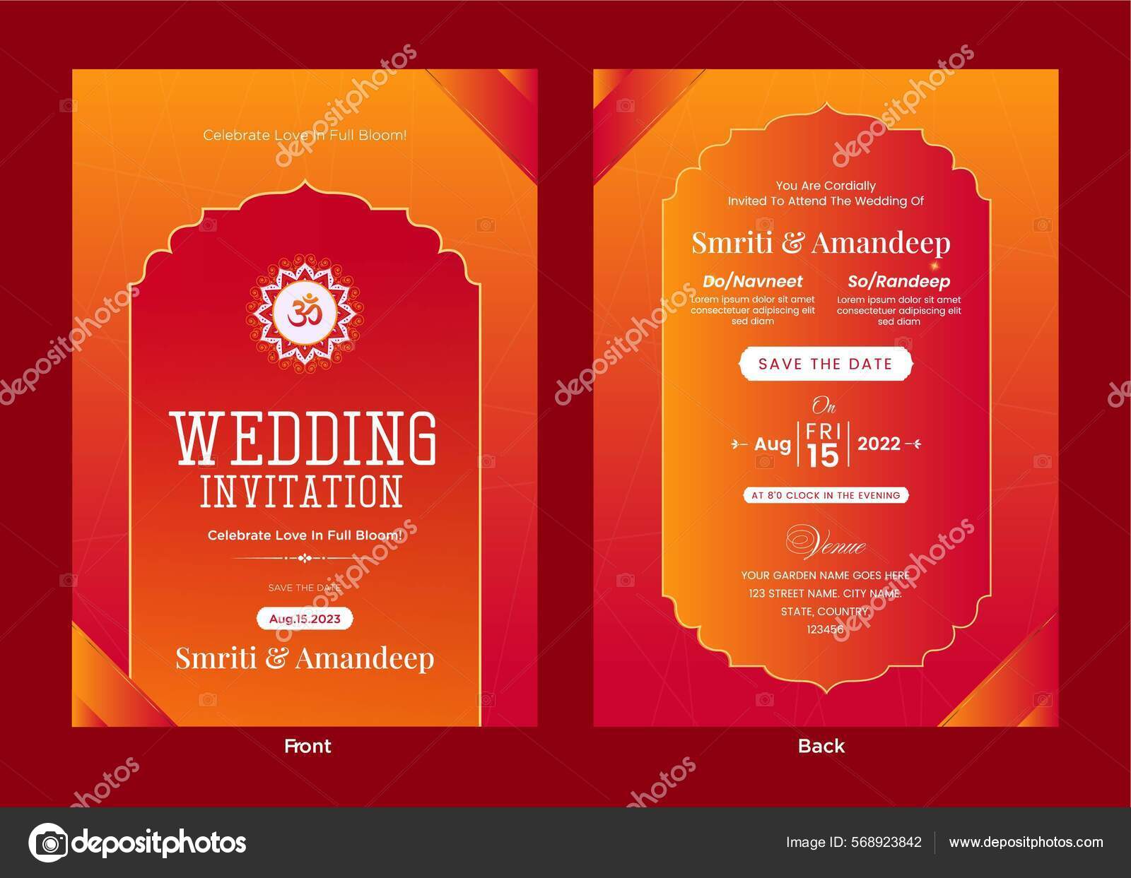 Beautiful Indian Wedding Invitation Card Template Design Stock Vector ... Beautiful Indian Wedding Invitation Card Template Design Stock Vector ...