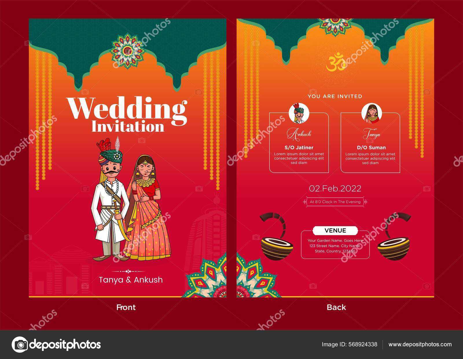 Beautiful Indian Wedding Invitation Card Template Design Stock Vector ... Beautiful Indian Wedding Invitation Card Template Design Stock Vector ...