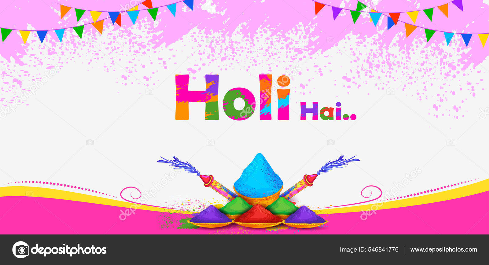 Greetings and banner template background for Festival of Colors, Happy ...