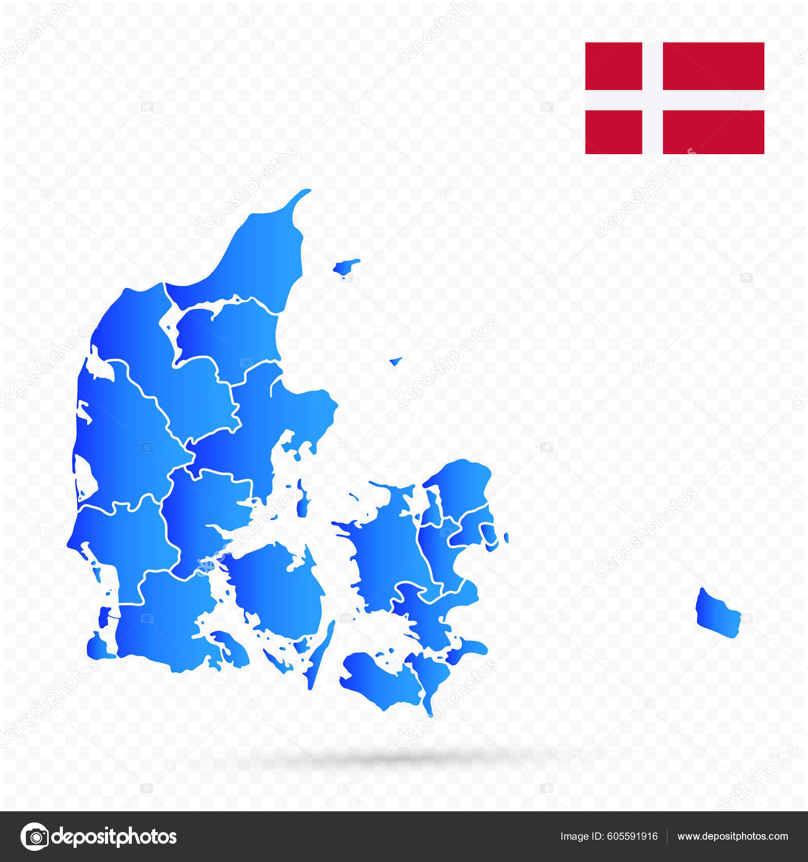 Denmark Map Flag Transparent Background Gradient Filled Stock Vector by ©Cartarium 605591916