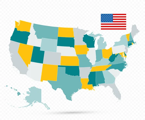 Usa Map Flag Transparent Background Gradient Filled Stock Vector by ...