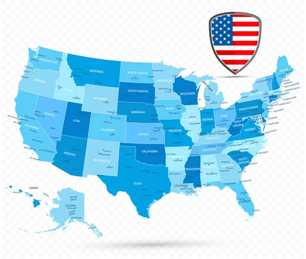 Usa Map Flag Transparent Background Gradient Filled Stock Vector by ...