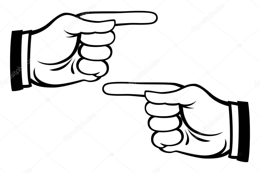 dos manos del humano con los dedos apuntando dirigidos en diferentes ...