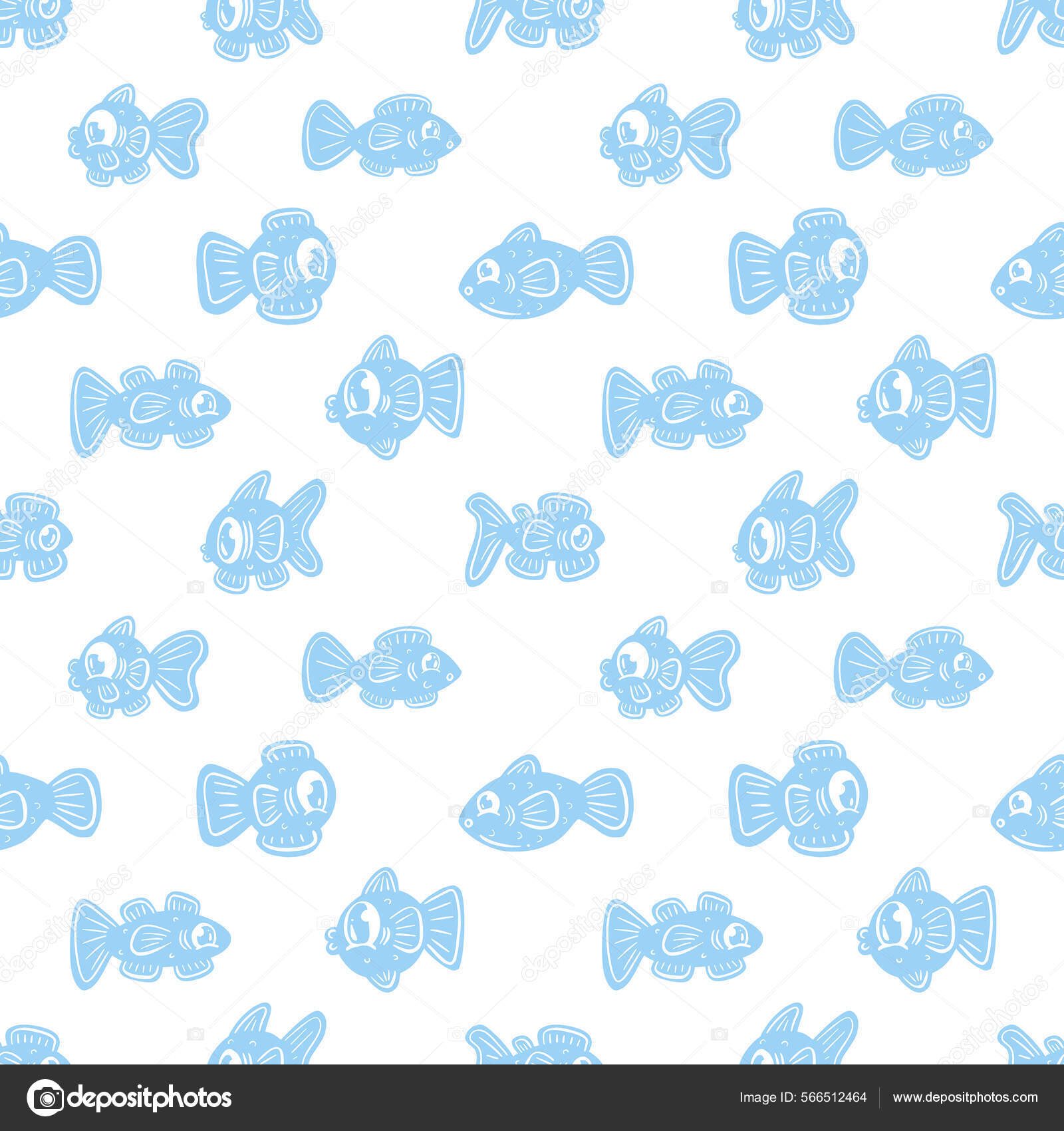 Cartoon Repeating Pattern Fish Fishes Illustration — Stock Photo ...