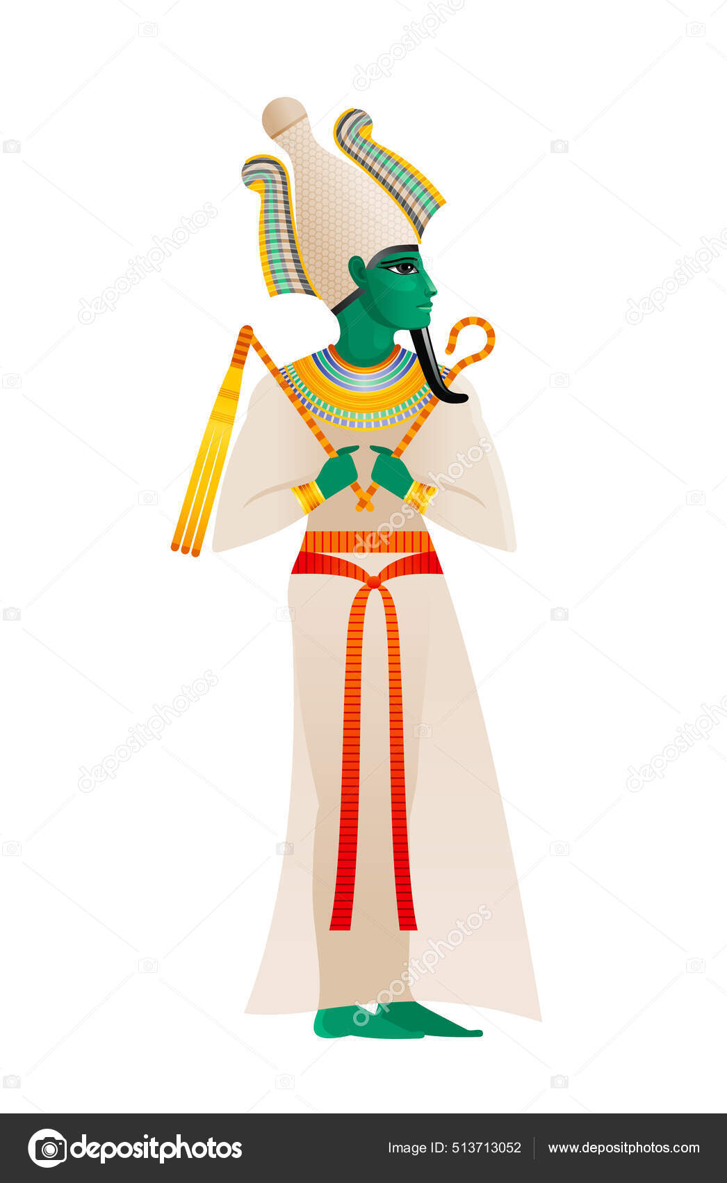 Osiris Egyptisk Gud Symbol Domstol Av Osiris Stock Illustrationer.