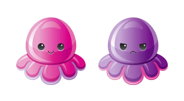 Octopus plush toy. Stuffed mood octopus, child isolated soft toy set ...