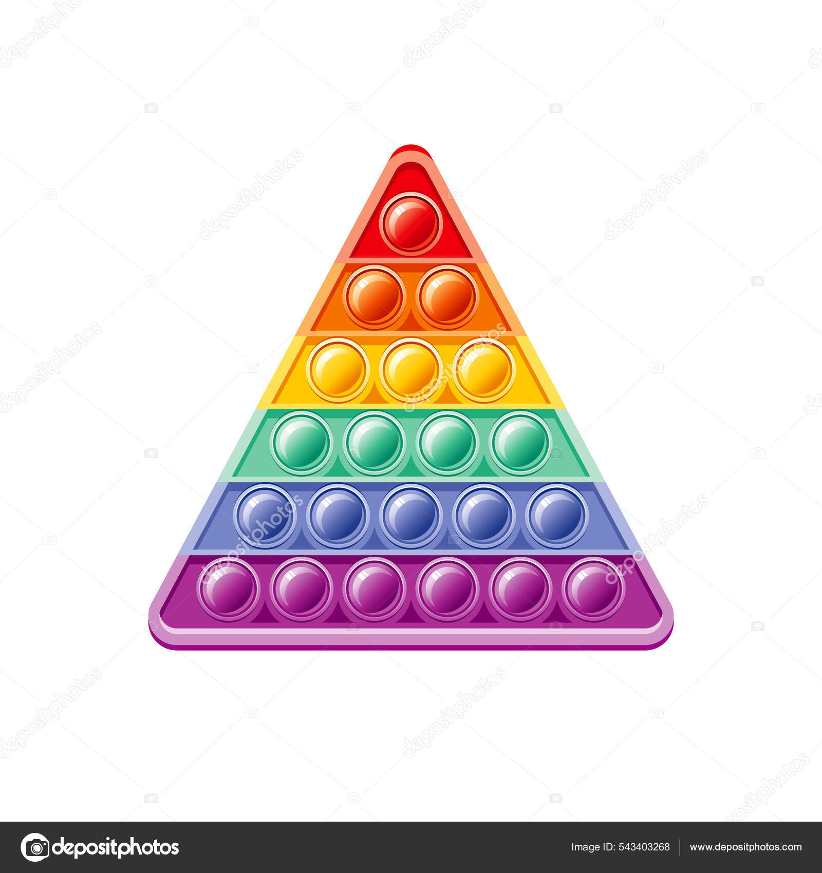 Fidget Toy Popit Sensory Vector Toy Rainbow Triangle Popular Pop Stock ...