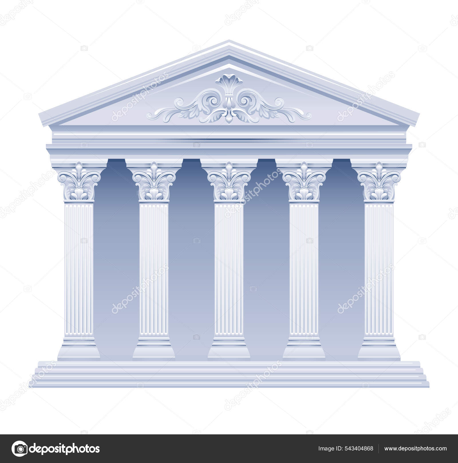 Vektor Bangunan Kuil Yunani Arsitektur Pilar Romawi Yunani Ilustrasi ...