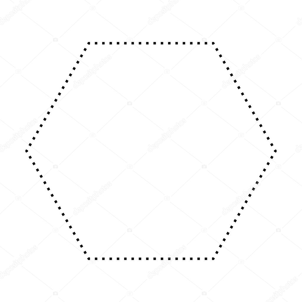 Símbolo hexágono icono de vector de forma punteada para el diseño ...