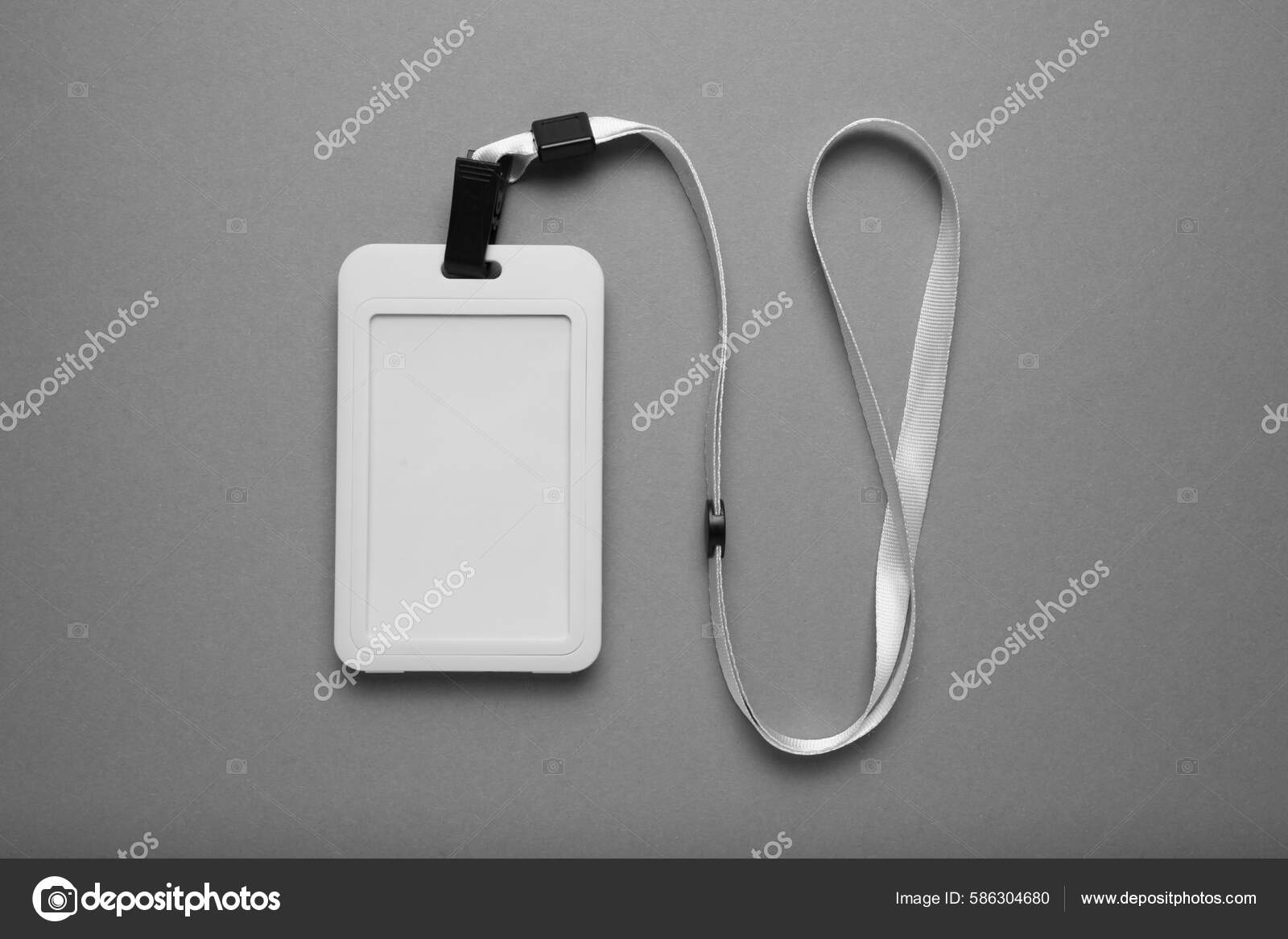 Badge Mockup Name Tag Grey Background White Identification Card Mockup ...