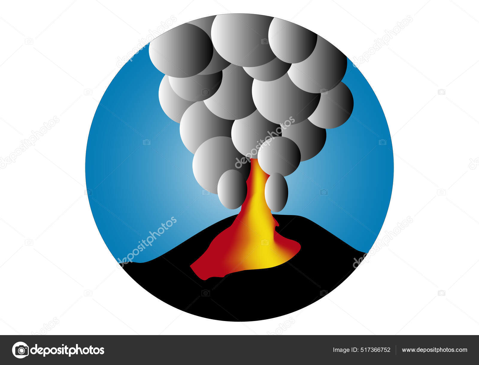 Erupting Volcano Symbol Lava Smoke Gases Stock Vector by ©Gabrieuskal ...