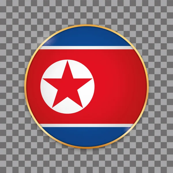 North Korea Flag Round