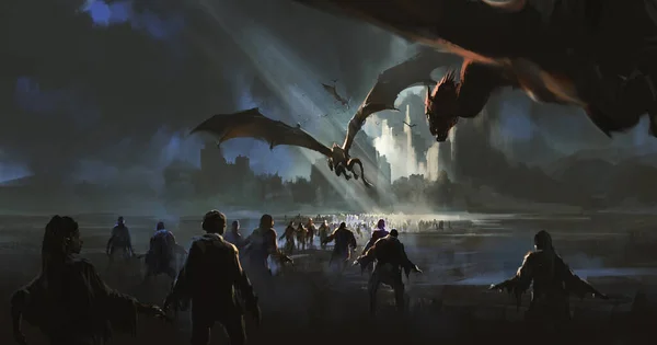 Legion Marching Medieval Castle Illustration Stock Illustration by ...