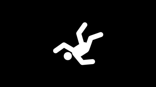 White Picture Falling Man Black Background Wet Floor Sign Dynamic Stock ...