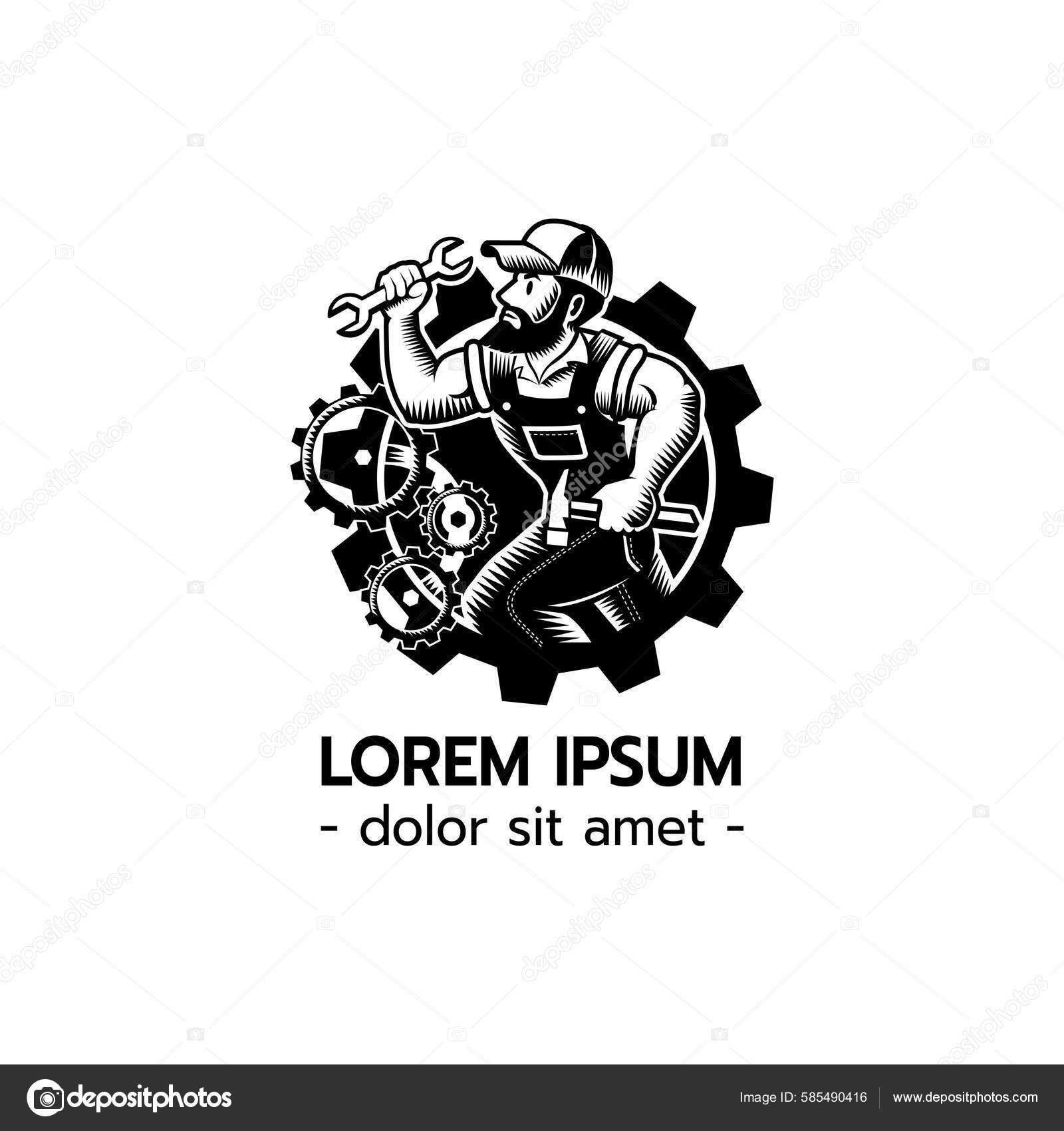 Mechanic Man Logo Handyman Service Repairman Maintenance Mascot Concept ...