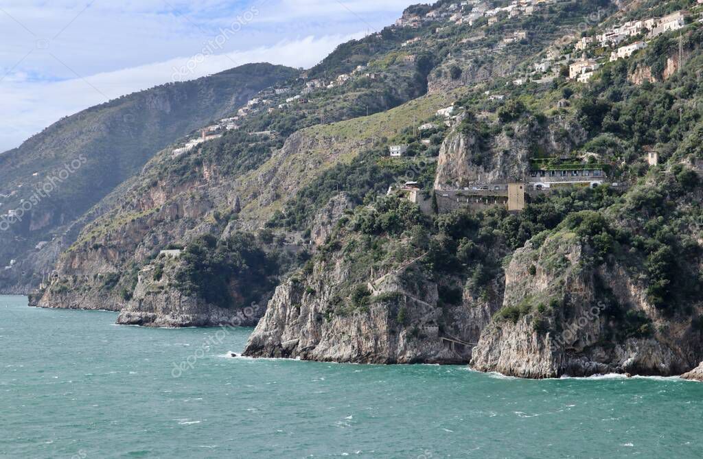 Conca dei Marini, Campania, Italia - 1 de octubre de 2022: Sección de ...