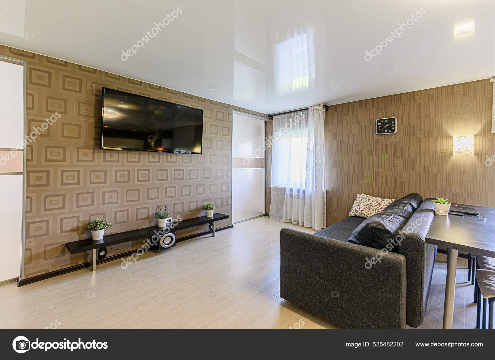 Russia Moscow May 2020 Interior Room Apartment Modern Bright Cozy ...