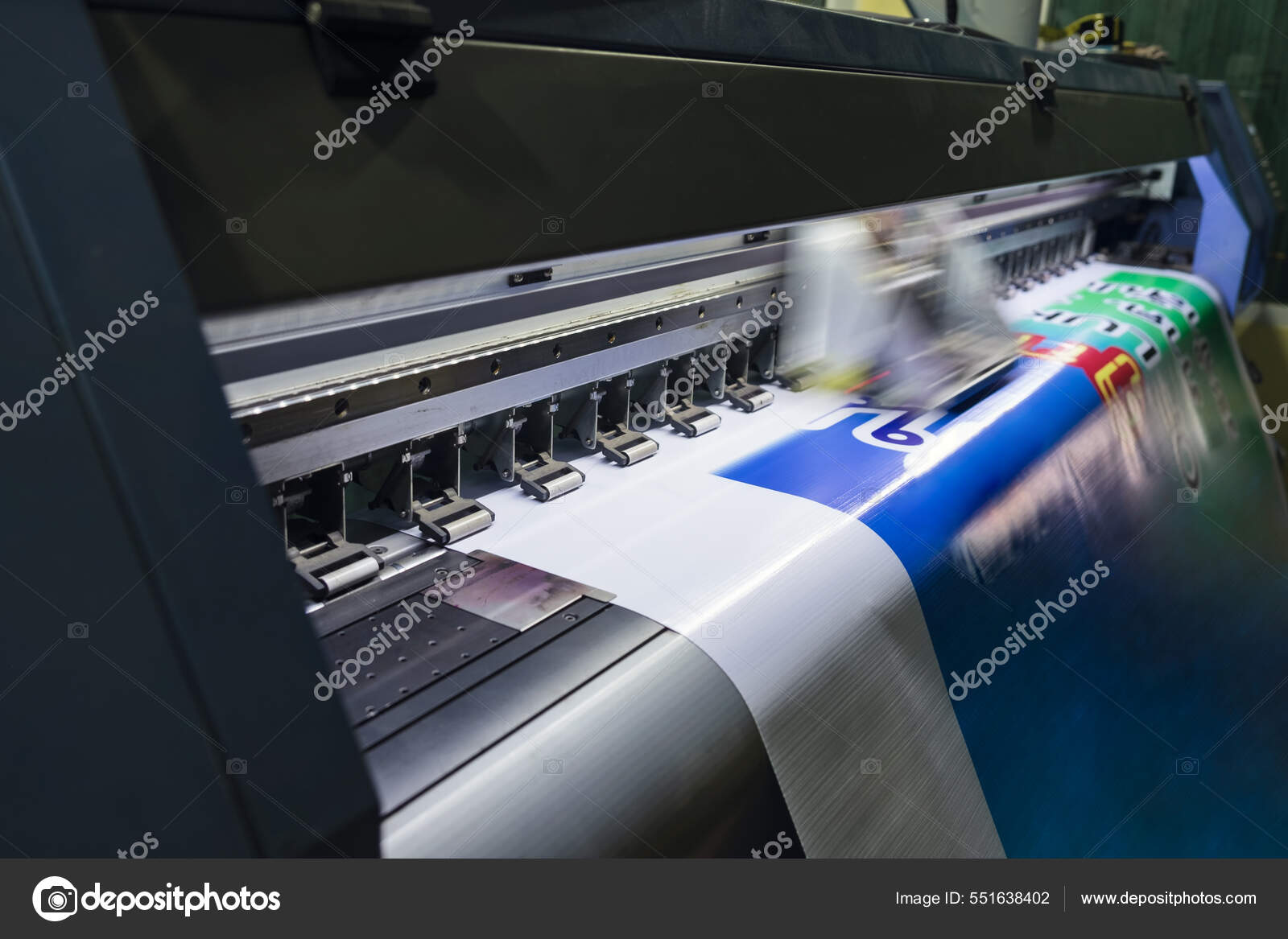 Large Format Inkjet Printer Machine Working Vinyl Paper Workplace ...