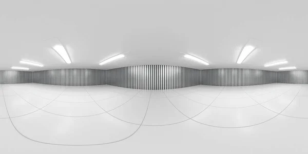 360 degree full panorama environment map of empty white production hall ...
