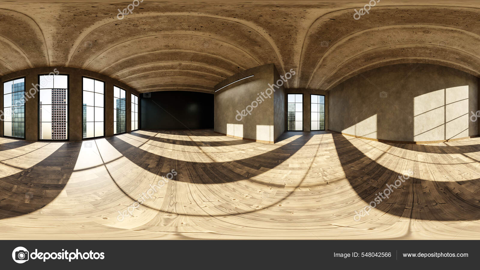 360 degree full panorama environment map of modern industrial design ...