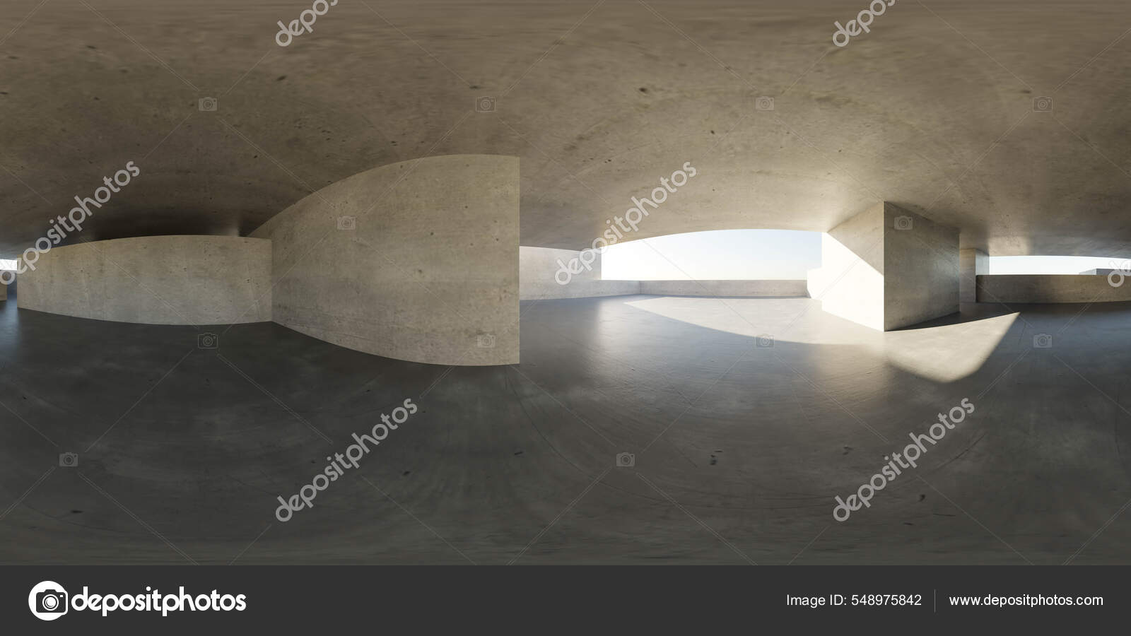 360 degree full panorama environment map of concrete exterior ...
