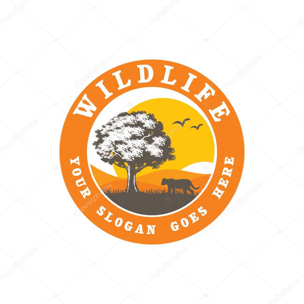 WILDLIFE LOGO , SAFARI LOGO VECTOR premium vector 2024