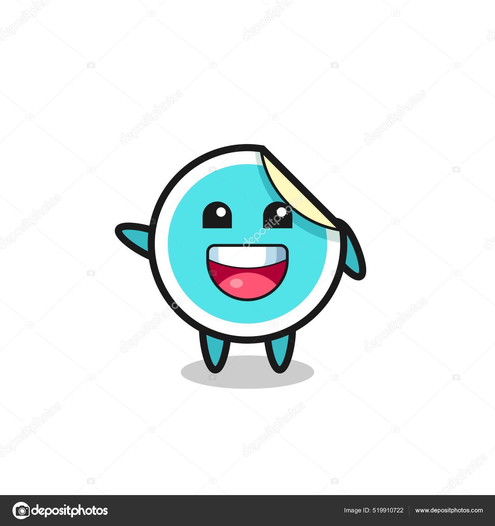 Happy Sticker Cute Mascot Character Cute Design Stock Vector Image by ...