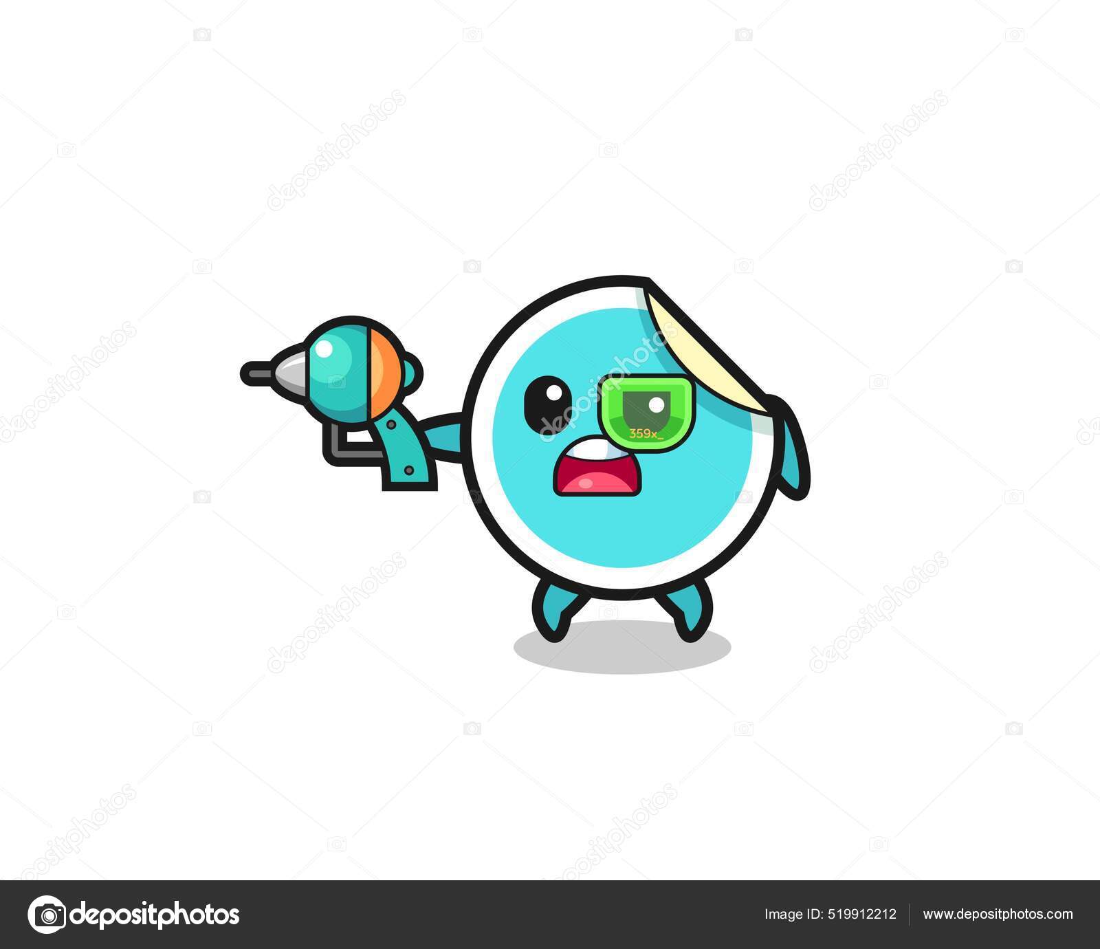 Cute Sticker Holding Future Gun Cute Design Stock Vector Image by ...