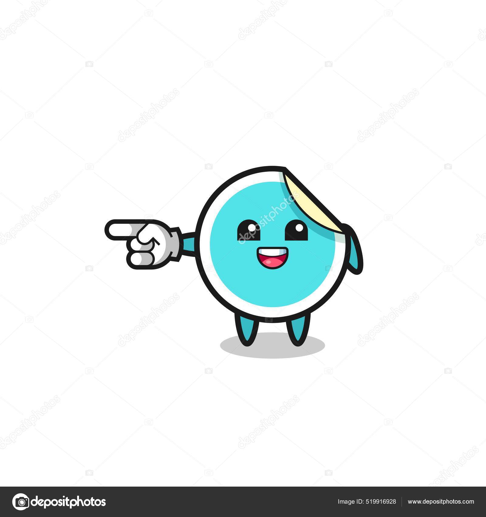 Sticker Cartoon Pointing Left Gesture Cute Design Stock Vector by ...