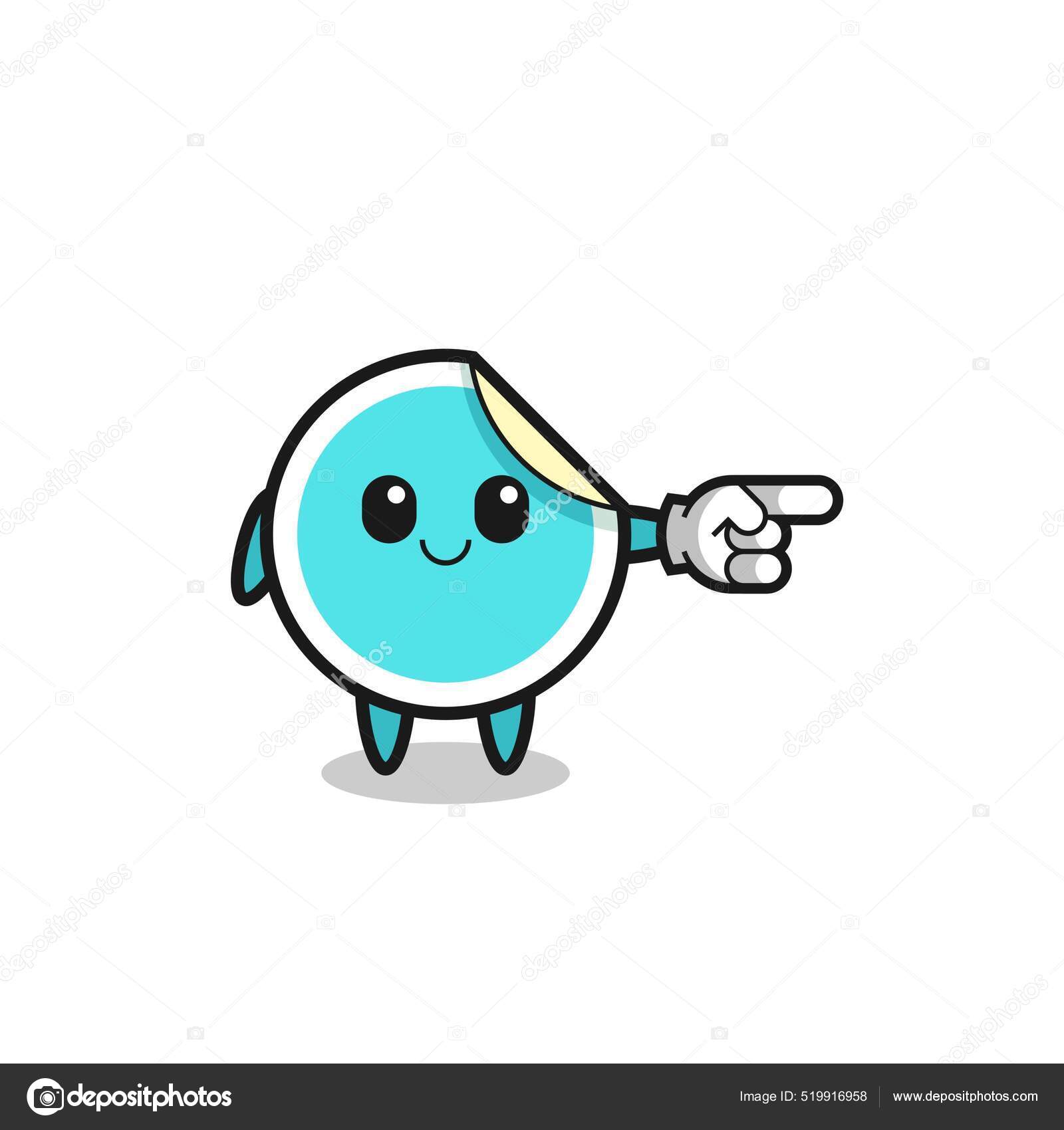 Sticker Mascot Pointing Right Gesture Cute Design Stock Vector by ...