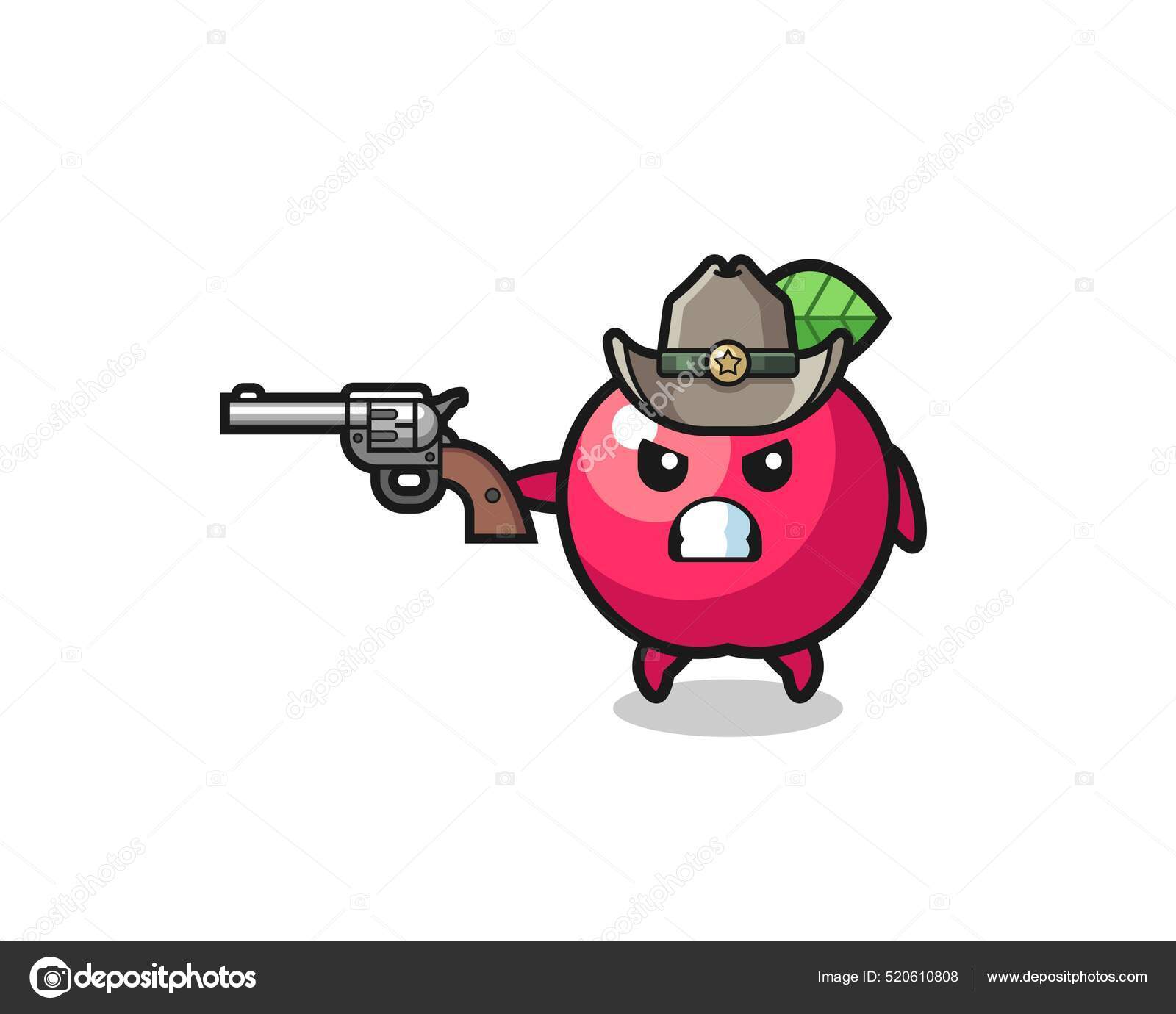 Apple Cowboy Shooting Gun Cute Design Stock Vector Image by ©heriyusuf ...
