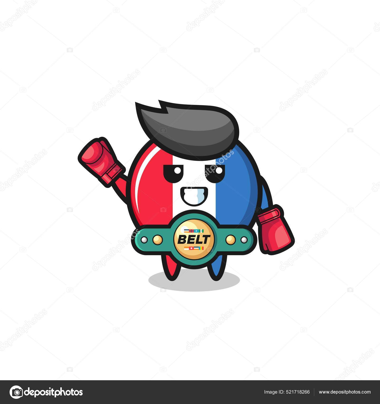France Flag Boxer Mascot Character Cute Design Stock Vector by ...