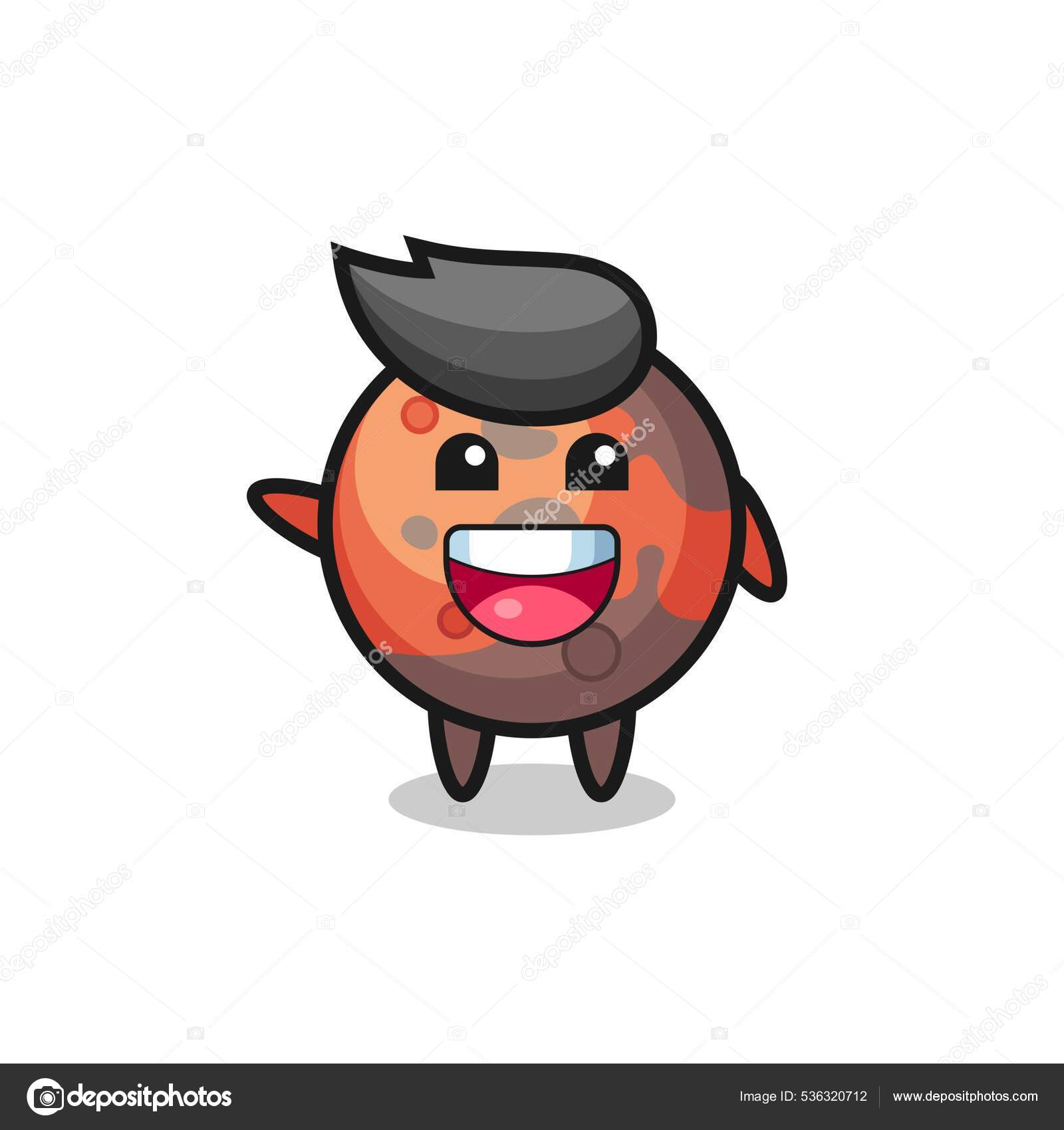 Happy Mars Cute Mascot Character Cute Design Stock Vector by ©heriyusuf ...