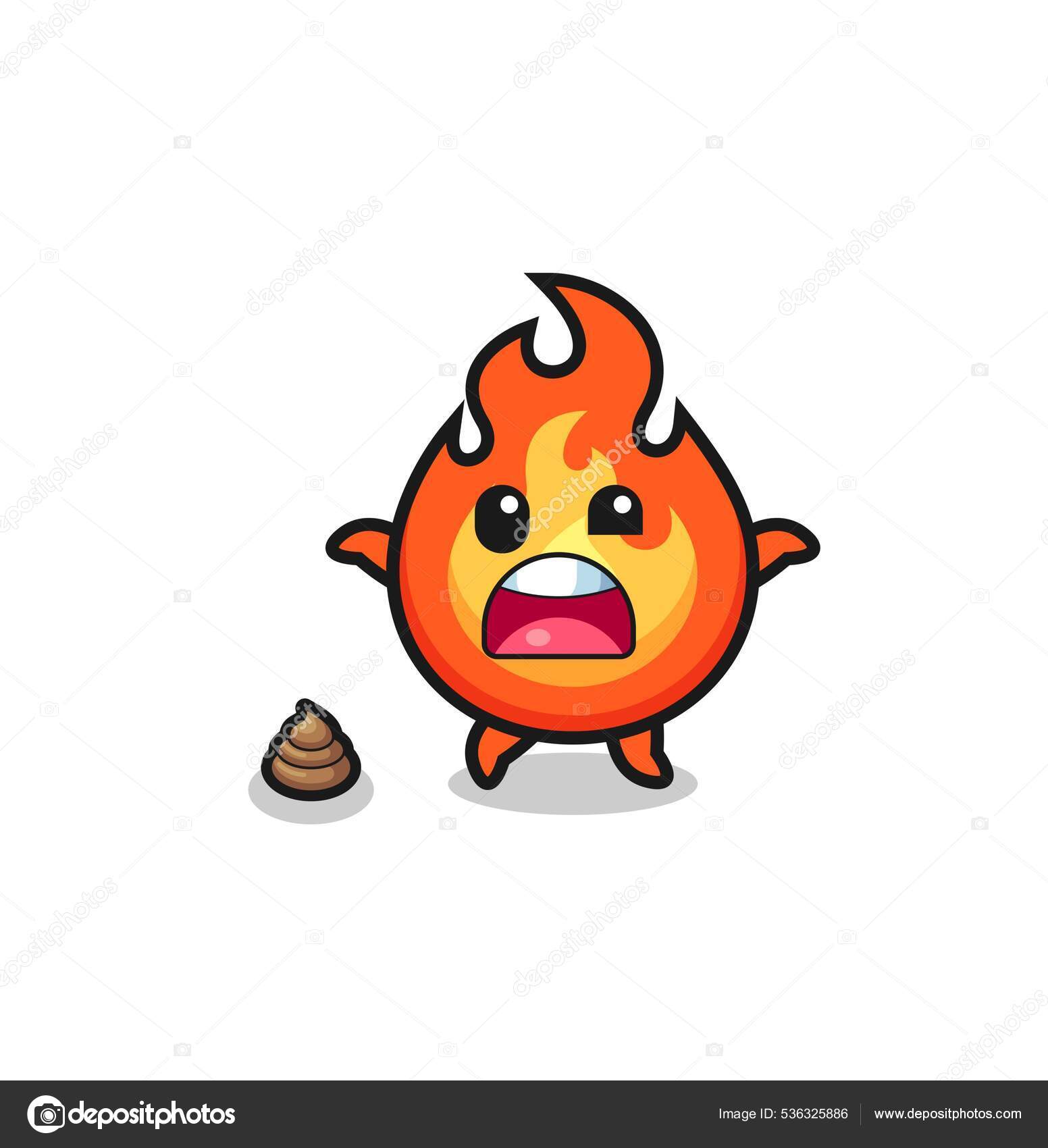 Fire Earth Surprised Meet Poop Cute Design Stock Vector by ©heriyusuf ...