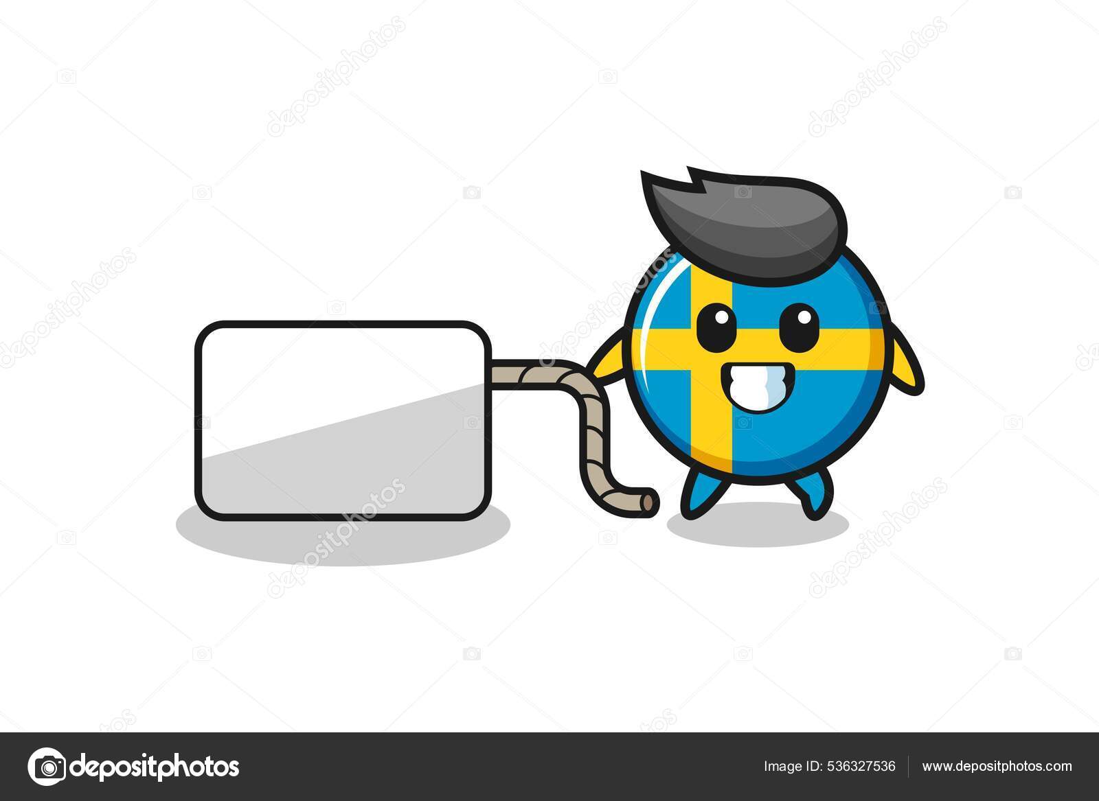 Sweden Flag Cartoon Pulling Banner Cute Design Stock Vector by ...
