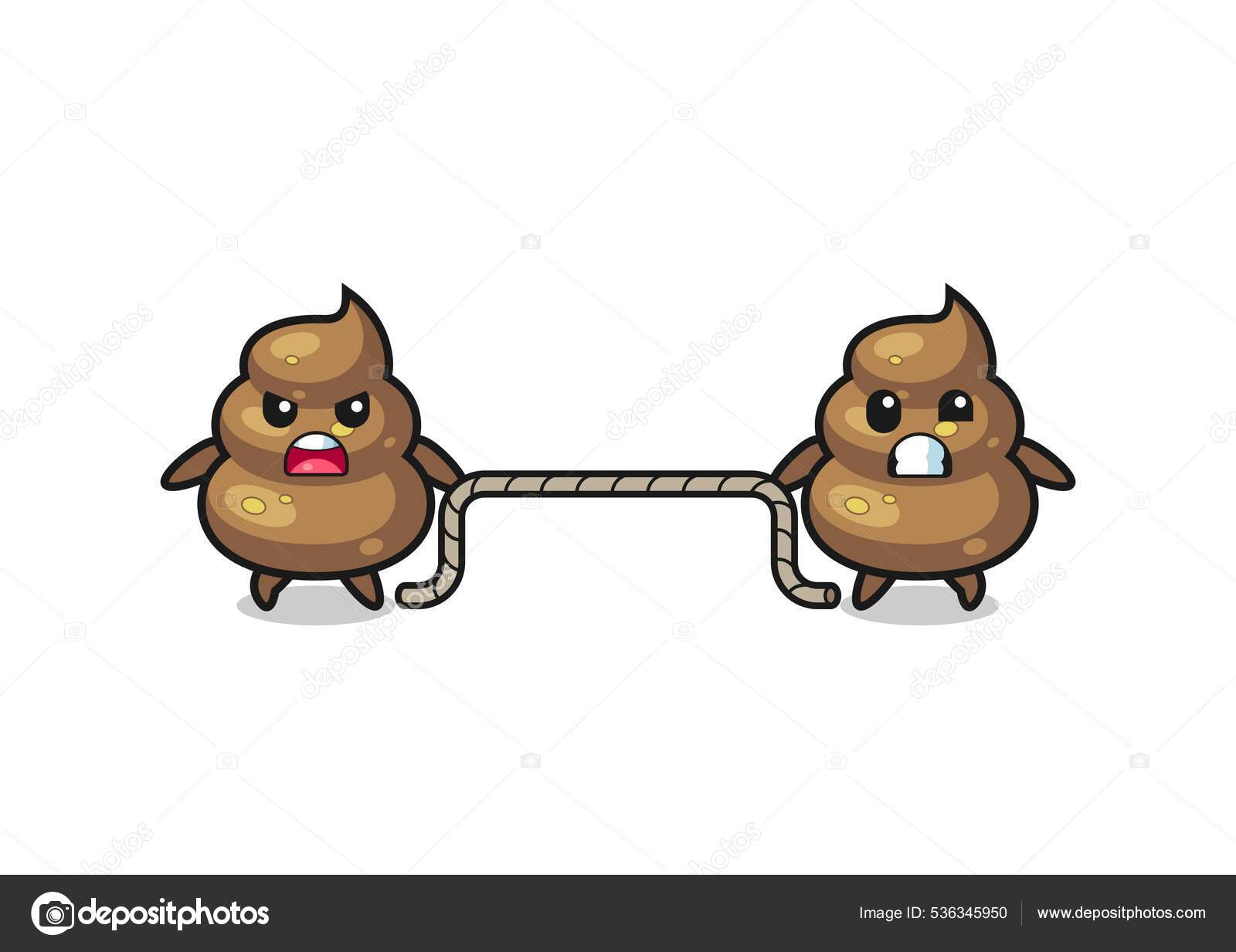 Image vectorielle Personnage Caca Mignon Joue Remorqueur Jeu Guerre ...