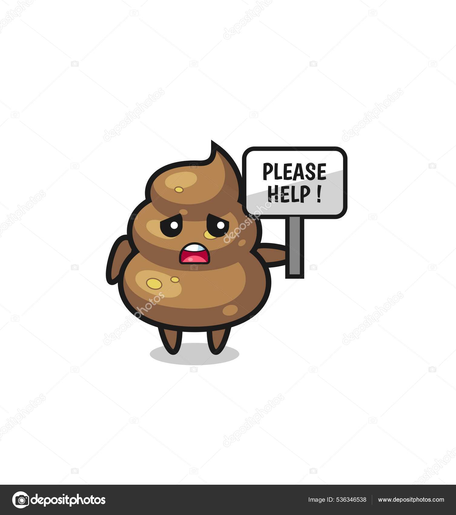 Lindo Popó Mantenga Banner Por Favor Ayuda Lindo Diseño Vector de stock ...