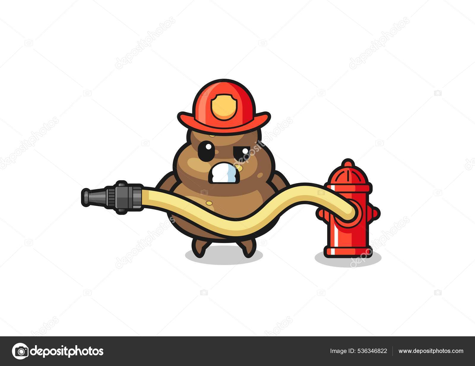 Schattige Brandweerman Cartoon