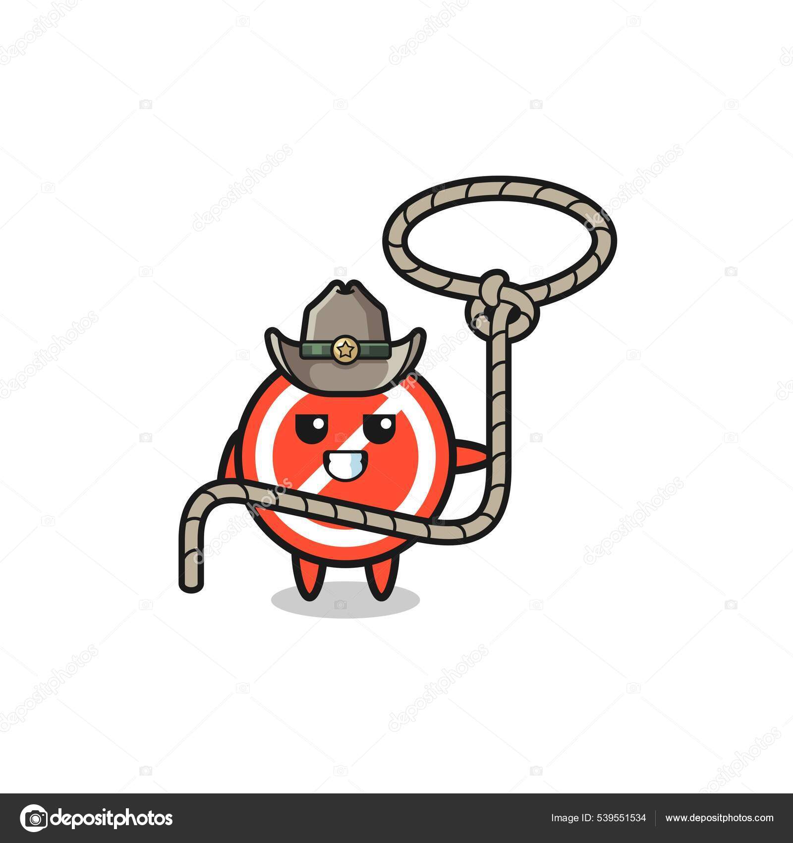 Stop Sign Cowboy Lasso Rope Cute Design Vector de stock #539551534 de ...